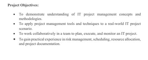 Solved Project Objectives To Demonstrate Understanding Of