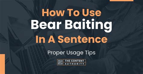 How To Use Bear Baiting In A Sentence Proper Usage Tips