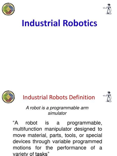 industrial robotics unit 1 and 2 pdf robot robotics