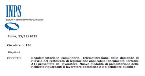 Lavoratori Distaccati Documento Portatile A1 Le Istruzioni Inps Per La Domanda Online