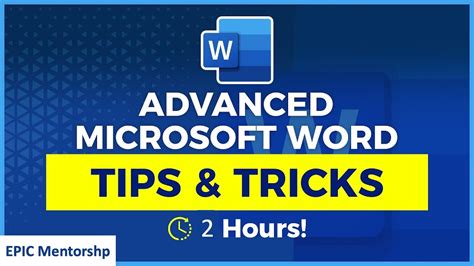 Advanced Microsoft Word Tutorial Youtube