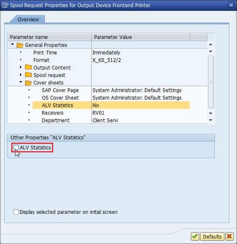 How To Turn Off ALV Statistics On Printouts In SAP GUI IT Assistance Center Texas State