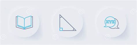Set Line Xyz Coordinate System Triangle Math And Open Book Icon