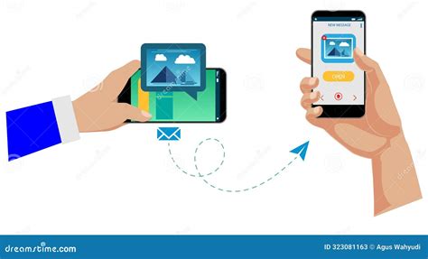 Set Of Direct Message Process Concept Eps Vector Stock Vector