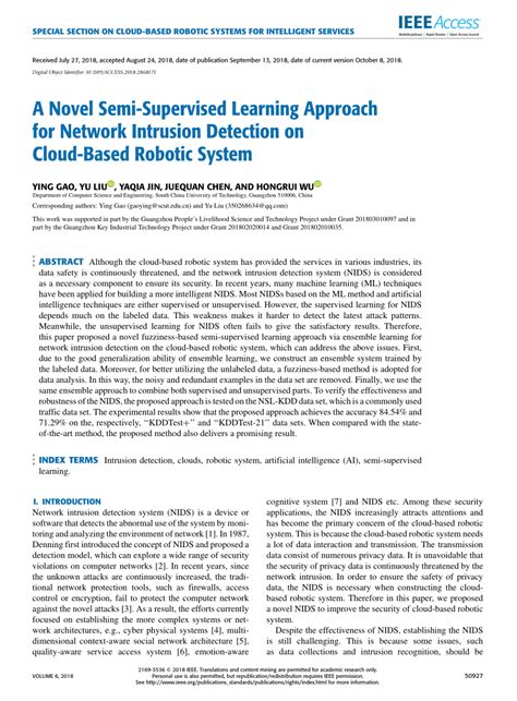 Pdf A Novel Semi Supervised Learning Approach For Network Intrusion