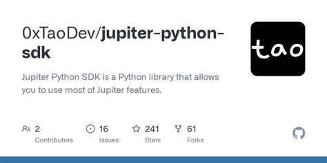 Github 0xtaodevjupiter Python Sdk Jupiter Python Sdk Is A Python
