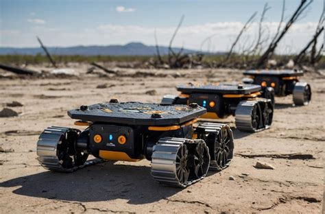 premium photo autonomous robots exploring rough terrain
