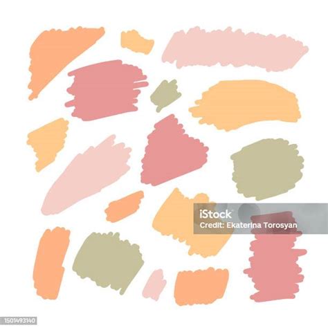 손으로 그린 추상적인 마커 배경 파스텔 부드러운 색상 벡터 낙서 그림입니다 간단하게 그려진 모양 창의적인 현대 템플릿을 위한 디자인 요소 붓놀림에 대한 스톡 벡터 아트 및