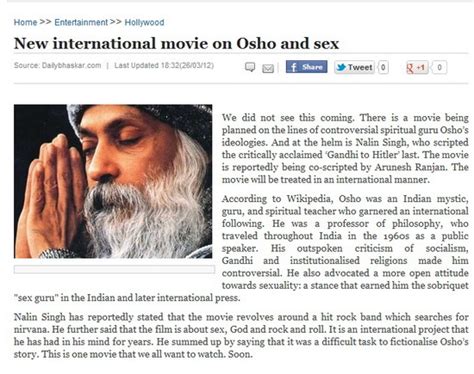 Movie On Osho Sex And Rock And Roll Planned Osho News