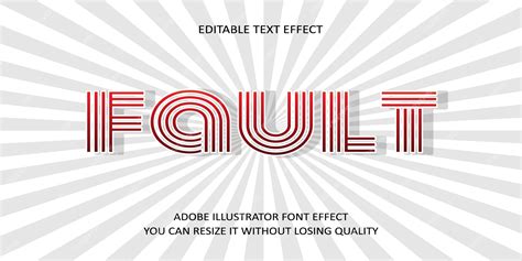 premium vector fault text font effect