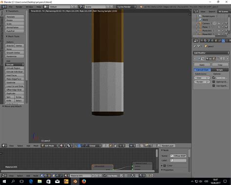 Modifiers Material Of Mesh Doesnt Match The Render Because Of