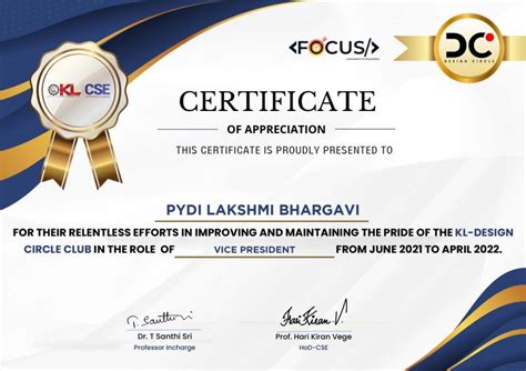 Pydi Lakshmi Bhargavi On Linkedin Certificateofappreciation