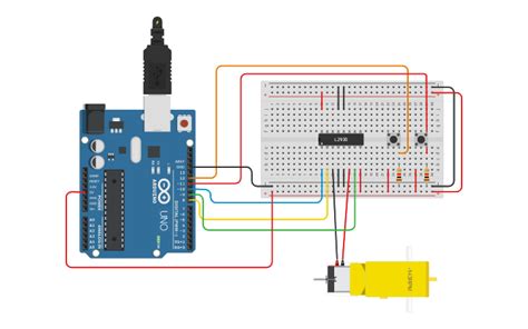 Circuit Design Arduino Motor Con Botones Tinkercad