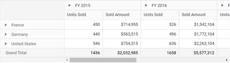 Row And Column in ASP.NET MVC Syncfusion Pivot Table Component