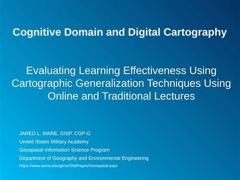 Pdf Evaluating Learning Effectiveness Using Cartographic Generalization Techniques Using