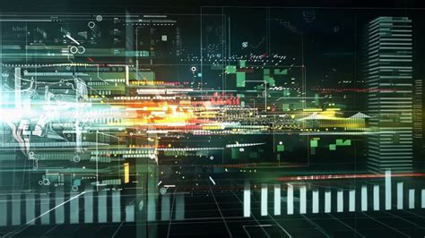 Big Data Network Connecting Glowing Nodes In Cyberspace Stock Footage