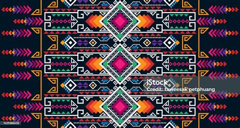 추상 기하학적 수직 이음새가 없는 패턴 디자인 토착 블랙 배경 Ep38 꽃 식물에 대한 스톡 벡터 아트 및 기타 이미지 꽃 식물 멕시코 문화 배경 주제 Istock