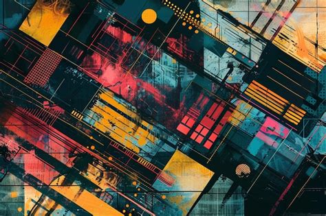 Premium Photo An Abstract Tech Cityscape With Geometric Shapes A Generative Ai