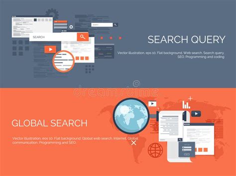 Vector Illustration Web Search Flat Computing Background Programming Coding Development