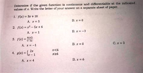 solved determine if the given function is continuous and