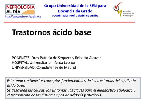 Trastornos ácido Base Nefrología Al Día
