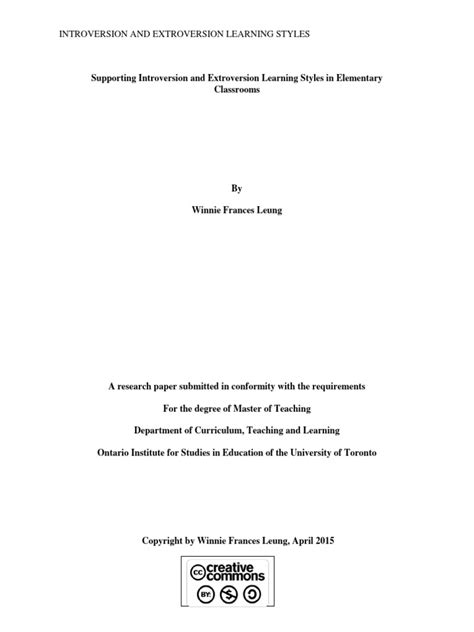 Introversion And Extroversion Learning Styles Pdf Extraversion And