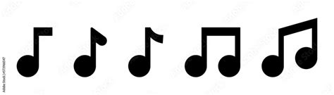 Music Icon Set Music Note Symbol Notation Sign Music Note In Black Melody Symbol Set