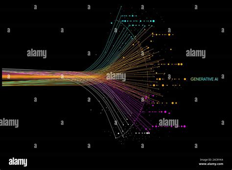 Illustration Of Abstract Stream Artificial Intelligence Big Data Technology Data Transfer