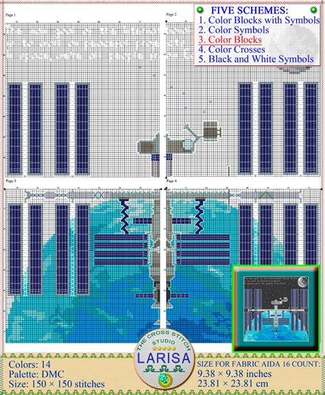Iss Cross Stitch Pattern International Space Station Larisaxstitch Your Excellent Cross