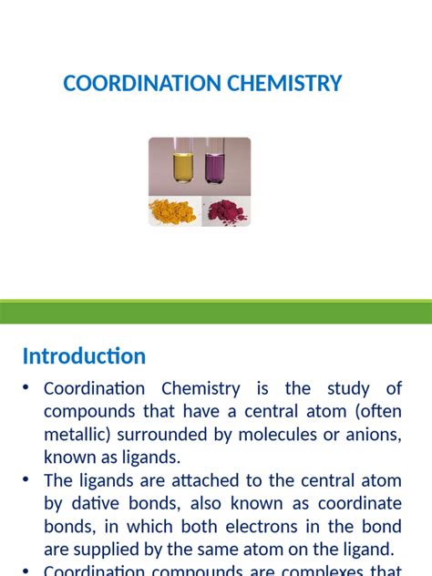 Coordination Compounds Pdf Coordination Complex Chemical Bond