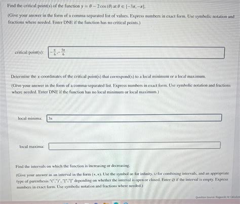 Solved Find the critical point(s) of the function | Chegg.com