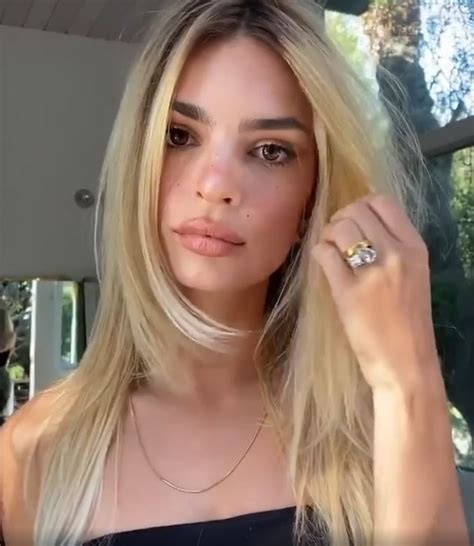 Emily Ratajkowski Shows Off New Blonde Hair As She Poses In A Barely