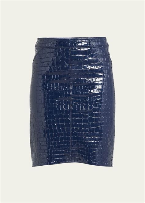 TOM FORD Croc Embossed Leather Pencil Skirt Bergdorf Goodman