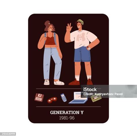 사람들 세대 Y 198196 또는 밀레니엄 세대 사회 개발 벡터 정보 카드 디자인 긍정적 인 십대 기호 슬라이드쇼에 대한 스톡 벡터 아트 및 기타 이미지 Istock