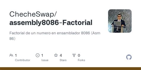 Github Checheswapassembly8086 Factorial Factorial De Un Numero En