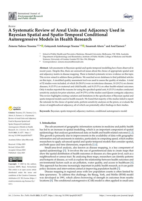 Pdf A Systematic Review Of Areal Units And Adjacency Used In Bayesian