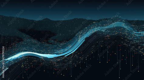 Rivers Of Information Data As Rivers Data Stream Flowing Bytes Concept Of Flow Of Digital