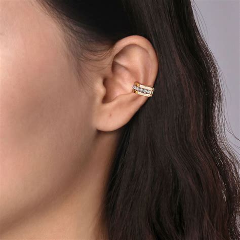 14k Yellow Gold Contemporary Earcuff Earrings Sku Egs14830y45jj