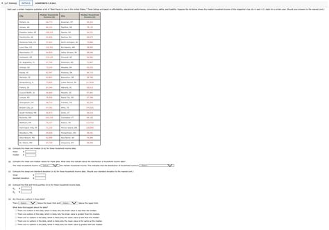 solved a compute the mean and median in for these