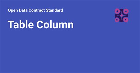 Table Column Open Data Contract Standard