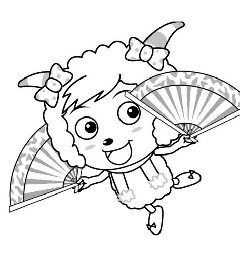 喜羊羊与美羊羊简笔画 喜羊羊画画图片 大山谷图库