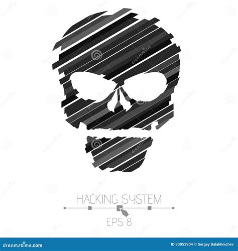 Hacking Hacking System Skull Symbol On White Background The Destroyed