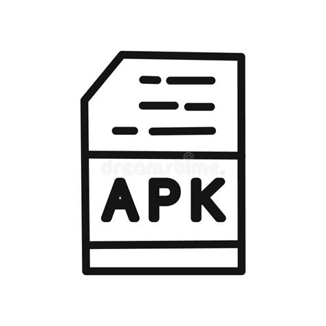 Apk File Format Icon Linear Vector Graphics Sign Stock Vector