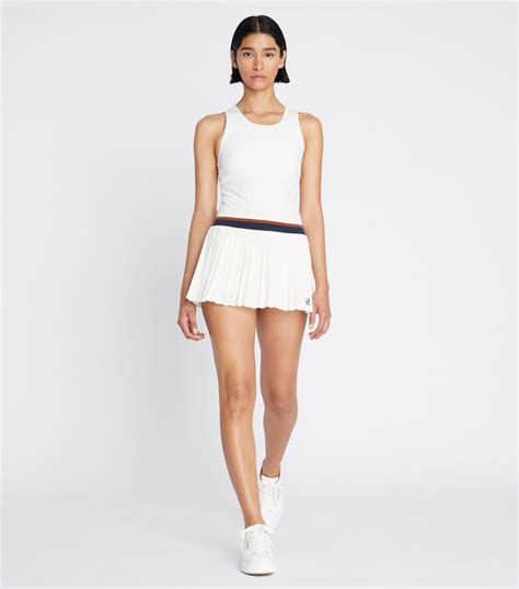 Pleated Mini Tennis Skirt Snow White Tory Navy Tory Burch Uae