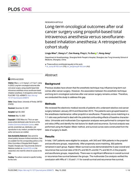 Pdf Long Term Oncological Outcomes After Oral Cancer Surgery Using