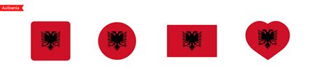 알바니아 아이콘의 국기입니다 사각형 원 하트 모양의 알바니아 국기 웹 사이트 언어 선택 기호 벡터 Ui 플래그 디자인 경쟁에 대한 스톡 벡터 아트 및 기타 이미지 Istock