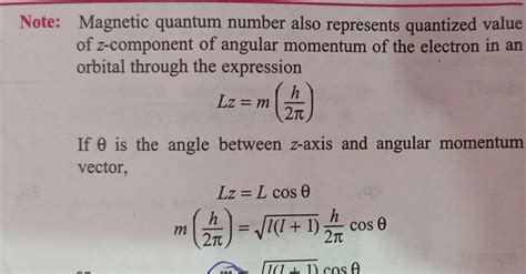 Answered Note Magnetic Quantum Number Also Represents Quantized Value Kunduz