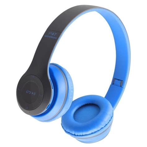 Fone De Ouvido Sem Fio Bluetooth Dobravel Azul Madeiramadeira