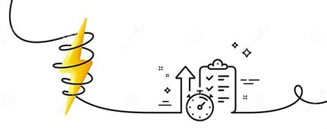 timer line icon stopwatch time results sign continuous line with curl