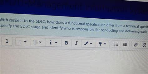 With Respect To The SDLC How Does A Functional Chegg Com